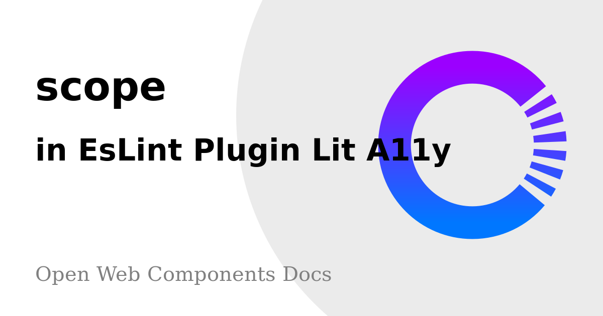EsLint Plugin Lit A11y: scope: Open Web Components